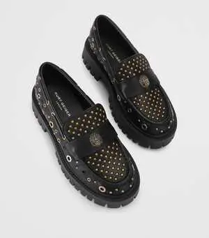 Kurt Geiger Leather Studded Chunky Loafers