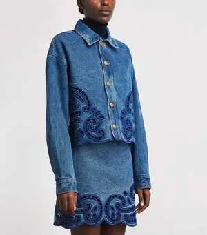 Ulla Johnson Eyelet Bobbi Denim Jacket