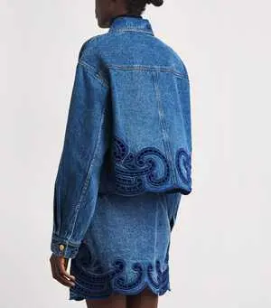 Ulla Johnson Eyelet Bobbi Denim Jacket