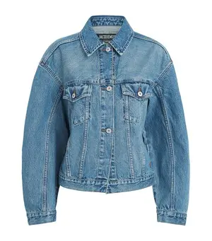 Jacquemus Curved Denim Jacket - Blue