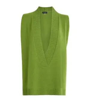 Eskandar Cashmere Plunge-neck Sweater Vest