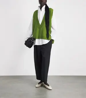 Eskandar Cashmere Plunge-neck Sweater Vest