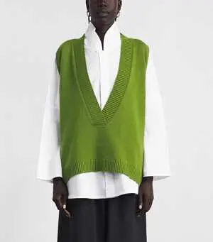 Eskandar Cashmere Plunge-neck Sweater Vest