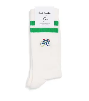 Paul Smith Embroidered Bike Socks - White
