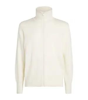 Sandro Wool Zip-up Cardigan - Beige