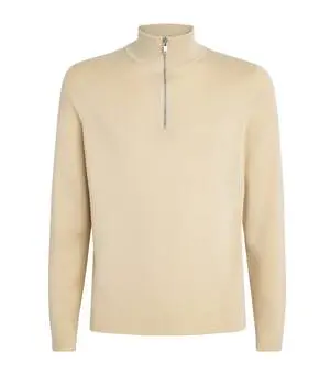 Sandro Wool Half-zip Sweater - Brown