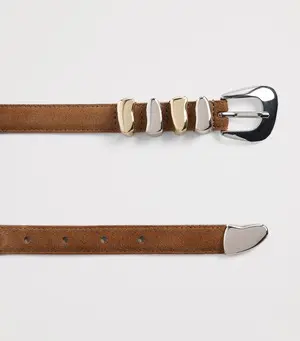 Claudie Pierlot Suede Mixed-metal Buckle Belt