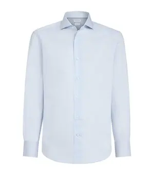 Brunello Cucinelli Cotton Twill Shirt - Blue