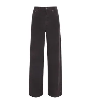 AGOLDE Corduroy Ren High-rise Wide-leg Jeans - Brown