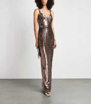 L'Agence Sequinned Karma Maxi Dress