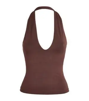 SKIMS Smooth Layers Halterneck Top - Brown