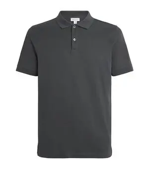 Sunspel Supima Cotton Polo Shirt - Brown