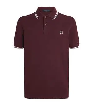 Fred Perry Cotton Twin Tipped Polo Shirt - Red