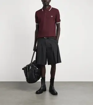 Fred Perry Cotton Twin Tipped Polo Shirt - Red