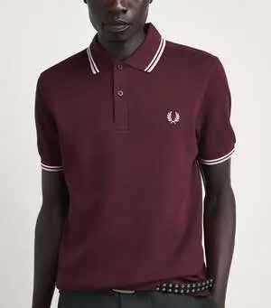 Fred Perry Cotton Twin Tipped Polo Shirt - Red