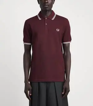 Fred Perry Cotton Twin Tipped Polo Shirt - Red