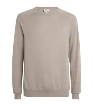 Sunspel Sea Island Cotton-cashmere Sweater - Brown