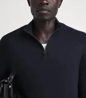 Sunspel Sea Island Cashmere Half-zip Sweater