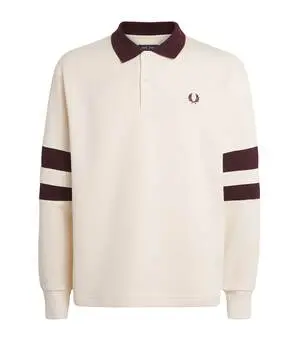 Fred Perry Cotton Logo Polo Sweatshirt - Ivory