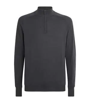 Sunspel Sea Island Cashmere Half-zip Sweater - Brown