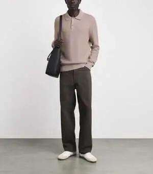 Sunspel Cotton Basketweave Polo Sweater