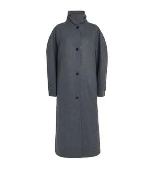 JIL SANDER Wool-blend Oversized Coat - Grey