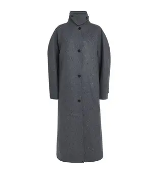 JIL SANDER Oversized Wool-blend Coat - Grey