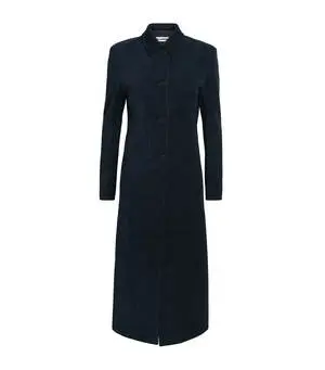 JIL SANDER Chenille Car Coat - Navy