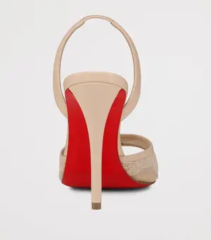 CHRISTIAN LOUBOUTIN Miss Z Lace Sling 100 Lace Slingbacks - Nude