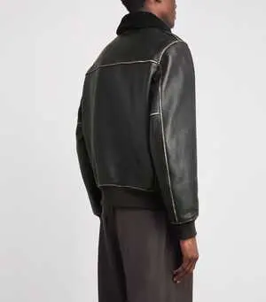 Rag & Bone Leather Shearling-collar Bomber Jacket