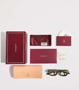JACQUES MARIE MAGE Devaux Square Frame Sunglasses - Red