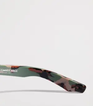 JACQUES MARIE MAGE Devaux Square Frame Sunglasses - Red