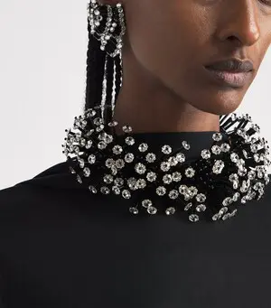 COPPOLA E TOPPO Crystal Foglie Clip Earrings