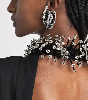 COPPOLA E TOPPO Crystal Foglie Clip Earrings