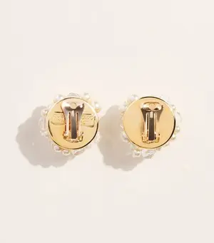 COPPOLA E TOPPO Gold-plated Faux Pearl And Crystal Clip-on Earrings