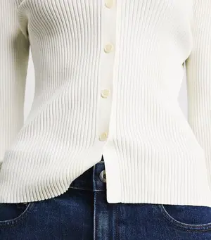 Theory Ribbed Polo Cardigan