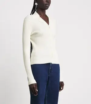 Theory Ribbed Polo Cardigan