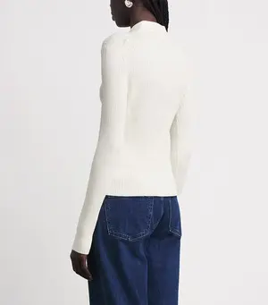 Theory Ribbed Polo Cardigan