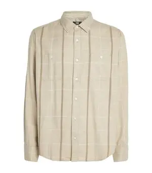 Paige Check Everett Shirt - Beige