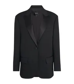 ME+EM Wool-blend Contour Tux Blazer - Black