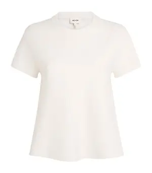 ME+EM Stretch-wool Ribbed T-shirt - Beige