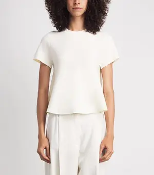 ME+EM Stretch-wool Ribbed T-shirt