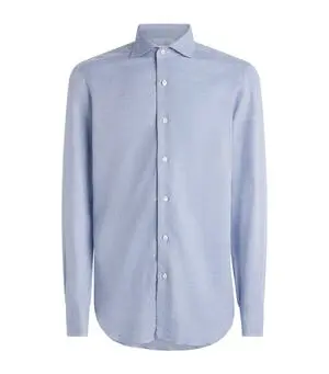 BARBA NAPOLI Cotton-cashmere Shirt - Blue