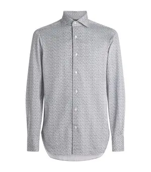 BARBA NAPOLI Cotton Floral Shirt - Green
