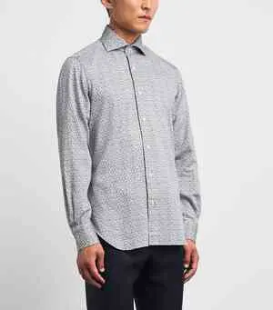 BARBA NAPOLI Cotton Floral Shirt - Green