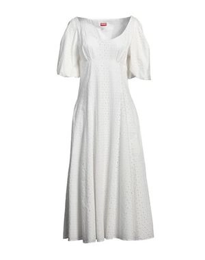Kenzo Midi Dress Size Cotton - White