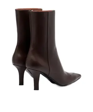 Amina Muaddi Leather Ankle Boots