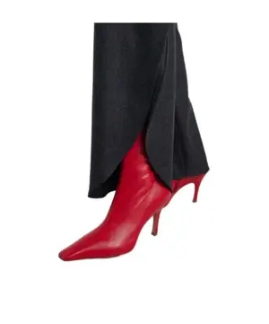 Amina Muaddi Leather Ankle Boots