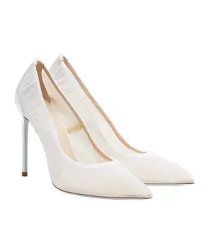AQUAZZURA Satin-trimmed Tulle Pumps - White
