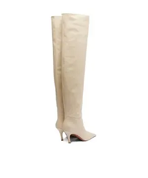 Amina Muaddi Leather Over-the-knee Boots